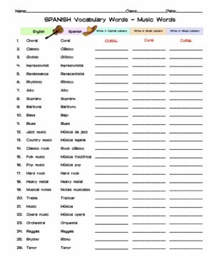 Spanish Common Containers Vocabulary Wish List Worksheet & Answer Key ...