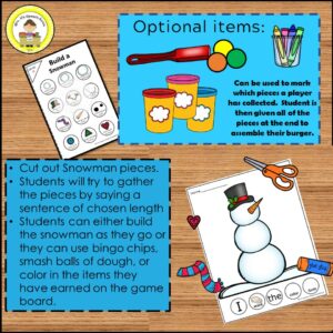 Build a Snowman Activity To Increase Sentence Length in Speech Therapy ...