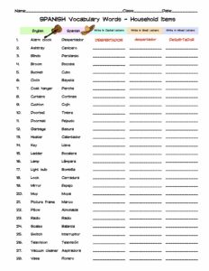 Spanish Zoo Animals Vocabulary Word List Worksheet & Answer Key | Made ...