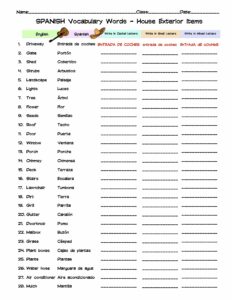 Spanish Royalty & Fairytale Vocabulary Word List Worksheet & Answer Key ...
