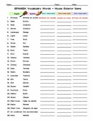 Spanish Royalty & Fairytale Vocabulary Word List Worksheet & Answer Key ...