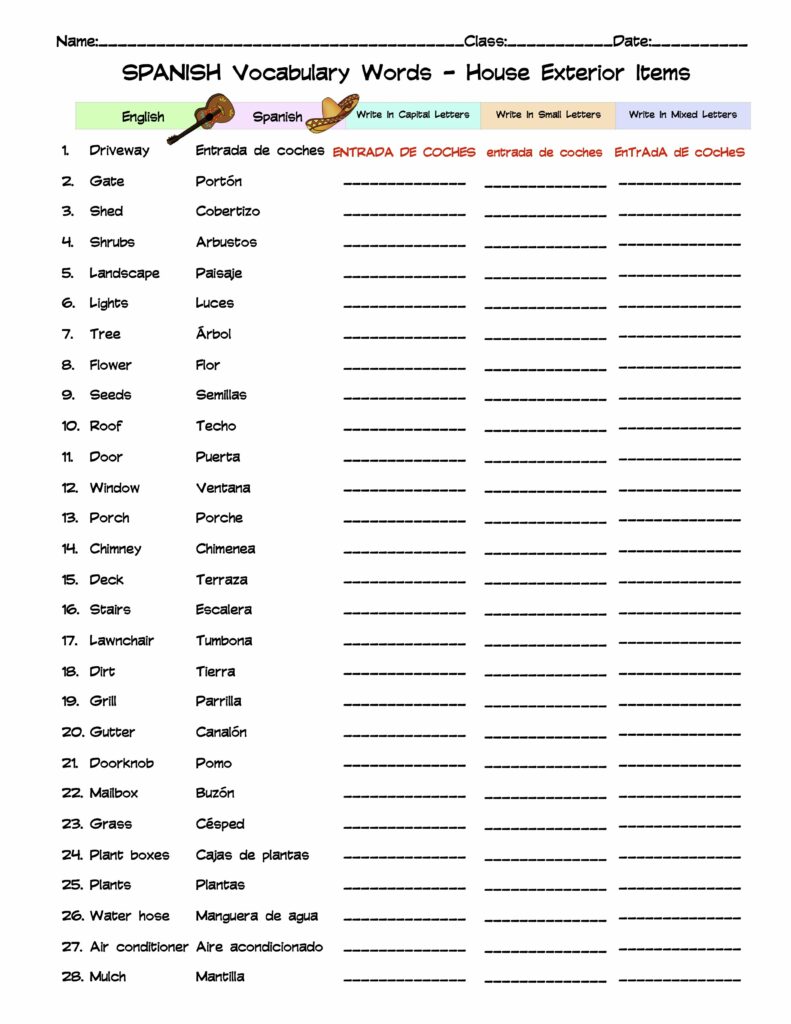 Spanish Home Appliance Words Worksheet Packet | Made By Teachers