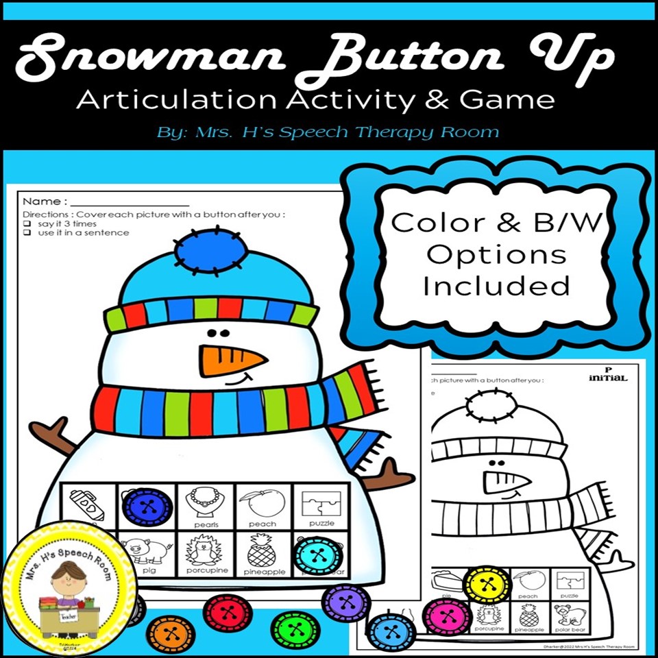 Snowman Articulation Activity for Speech Therapy | Made By Teachers