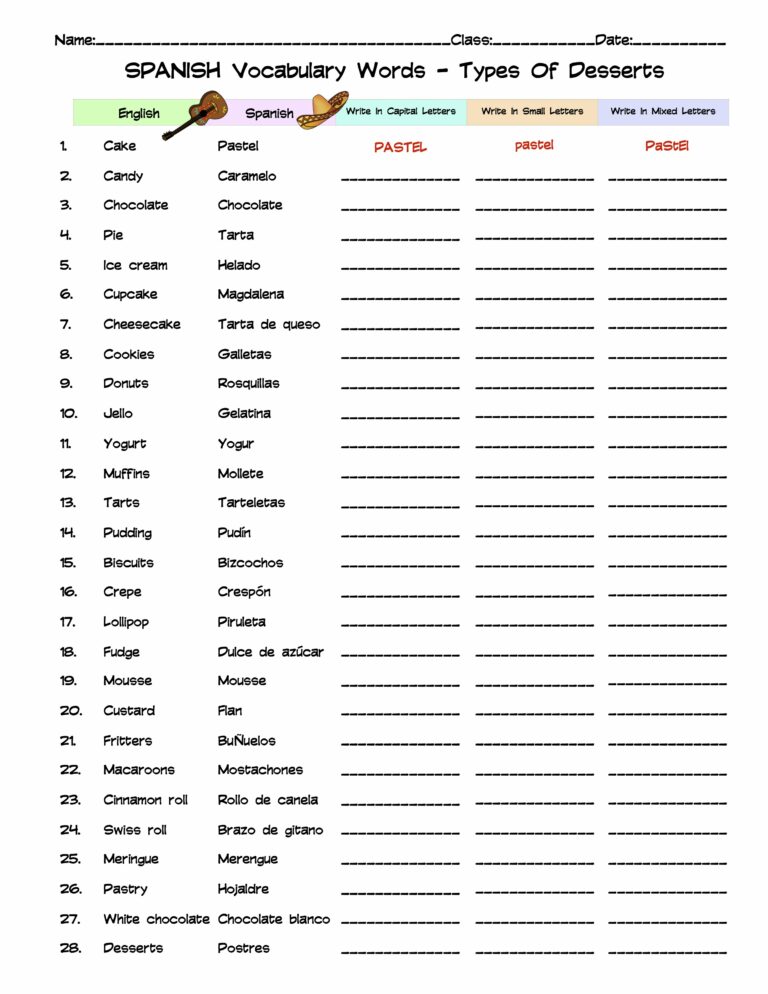 Spanish Job Application Vocabulary Matching Worksheet & Answer Key ...