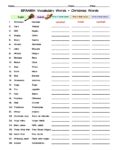 Spanish Easter Words Vocabulary Word List Worksheet & Answer Key | Made ...
