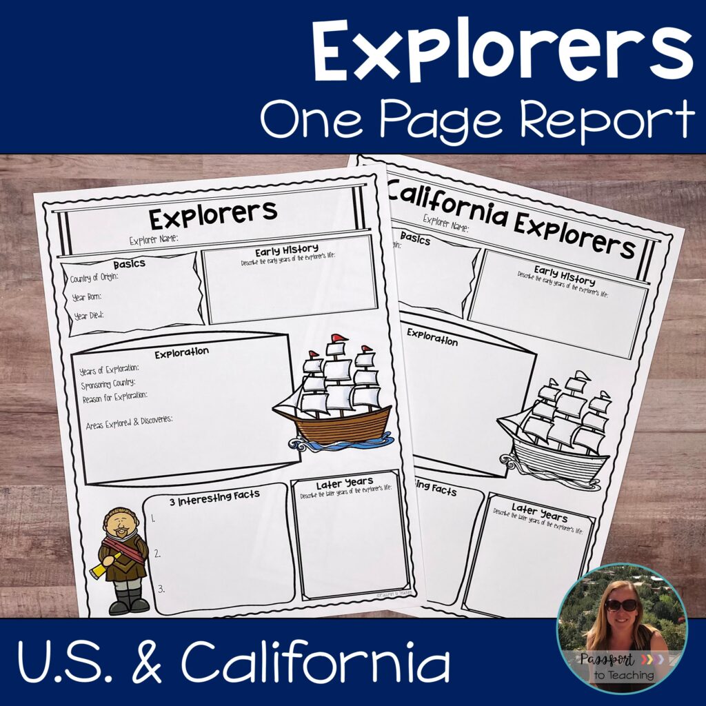 Explorers One Page Report Poster | Made By Teachers