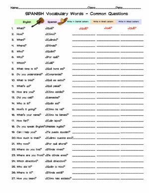 Spanish Cleaning Supplies Vocabulary Matching Worksheet & Answer Key ...