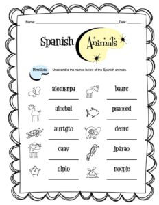 Spanish Animals Worksheet Packet | Made By Teachers