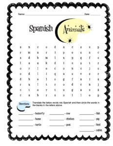 Spanish Animals Worksheet Packet | Made By Teachers