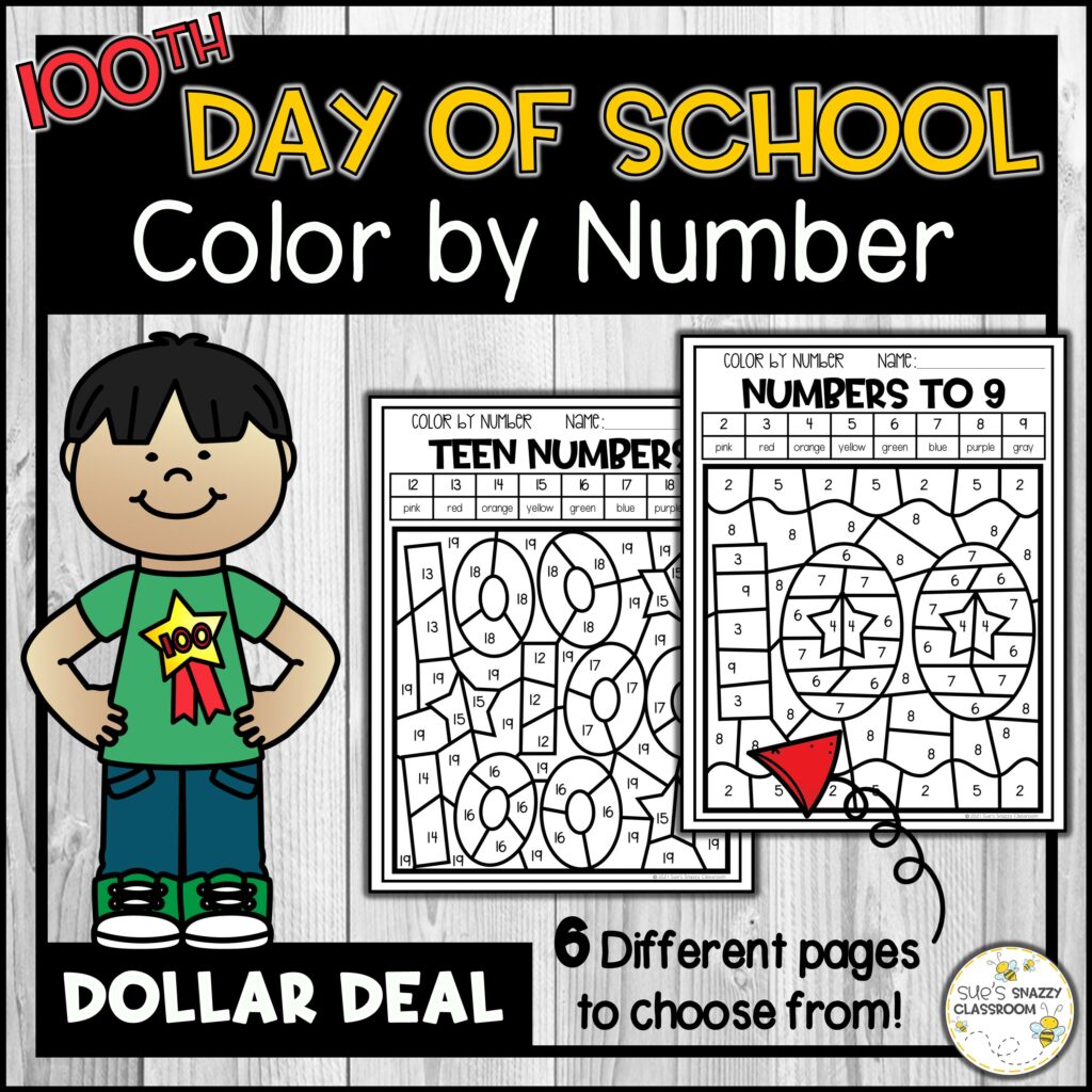 100th Day of School - Color by Number - Math Center - DOLLAR DEAL ...