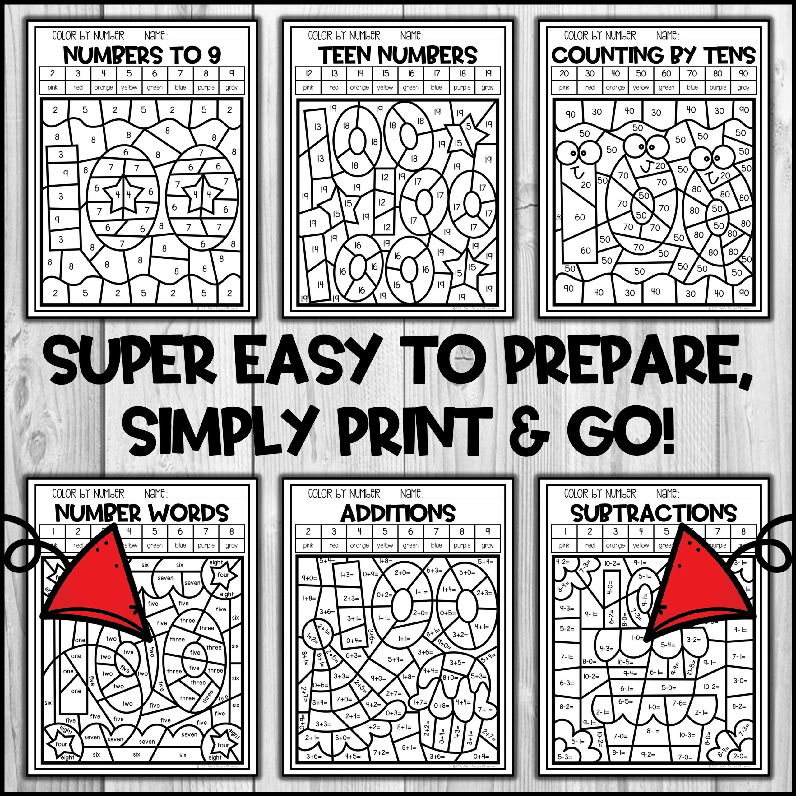 100th Day of School - Color by Number - Math Center - DOLLAR DEAL ...