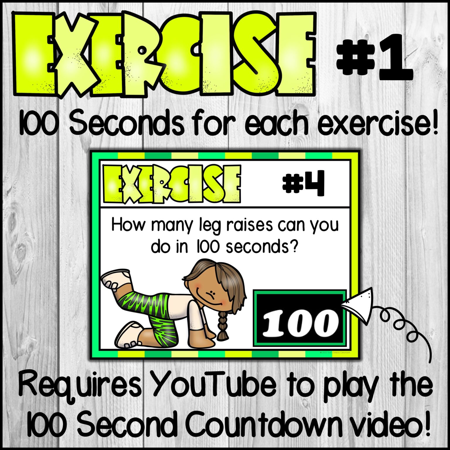 100th Day of School Exercise Challenge - 100th Day Workout Activity ...