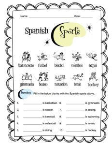 Spanish Sports Worksheet Packet | Made By Teachers