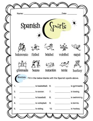 Spanish Sports Worksheet Packet | Made By Teachers