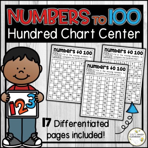 Numbers to 100 - Hundred Chart Center - Fill in the Missing Number ...