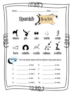 Spanish Body Parts Worksheet Packet | Made By Teachers