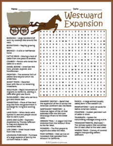 WESTWARD EXPANSION Word Search Puzzle Worksheet Activity | Made By Teachers