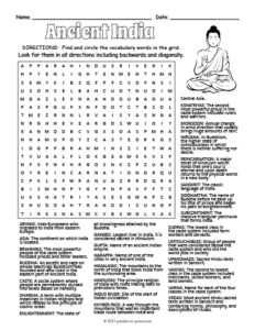 ANCIENT INDIA Civilization Word Search Puzzle Worksheet Activity | Made ...