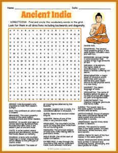 ANCIENT INDIA Civilization Word Search Puzzle Worksheet Activity | Made ...