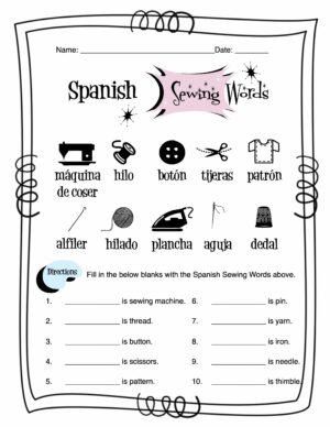 Spanish Common Questions Vocabulary Word List Worksheet & Answer Key ...