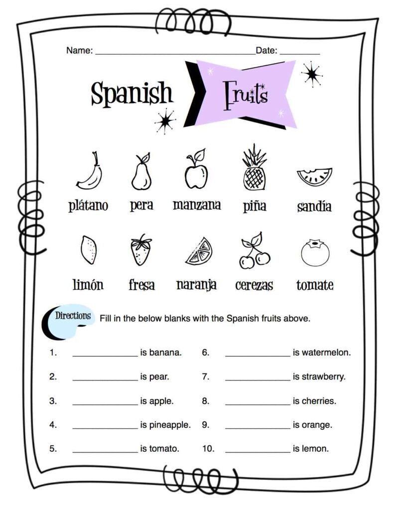 Spanish Fruits Worksheet Packet Made By Teachers spanish-fruits-worksheet-packet-made-by-teachers