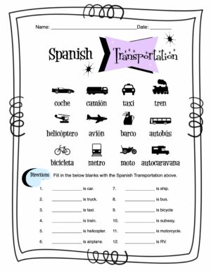 Spanish Women's Clothes Vocabulary Word List Worksheet & Answer Key ...