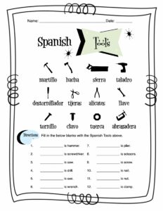 Spanish Tools Worksheet Packet | Made By Teachers