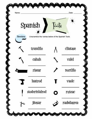 Spanish Tools Worksheet Packet | Made By Teachers