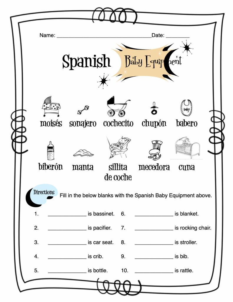Spanish Common Greetings Vocabulary Word list Column Worksheet | Made By Teachers