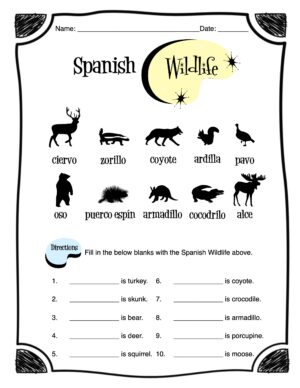 Spanish Animals Worksheet Packet | Made By Teachers