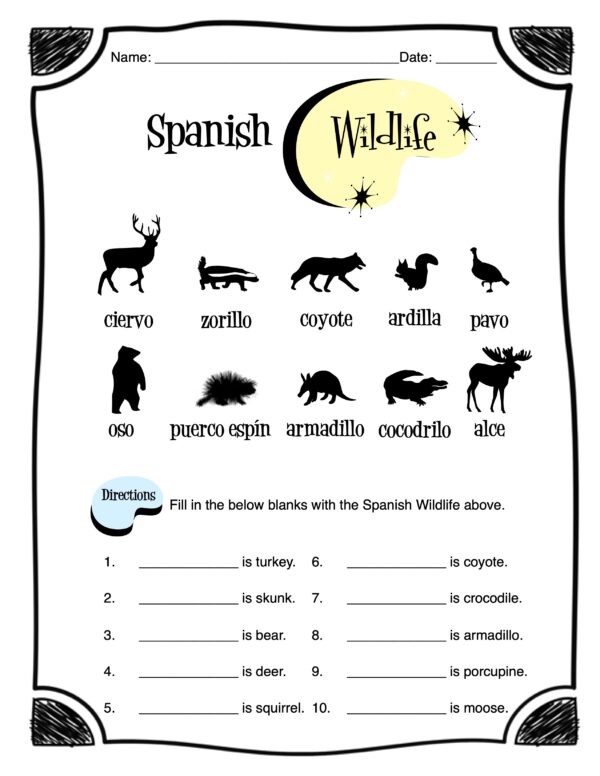 Spanish Music Words Vocabulary Matching Worksheet & Answer Key | Made ...