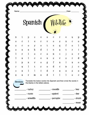 Spanish Wildlife Worksheet Packet | Made By Teachers