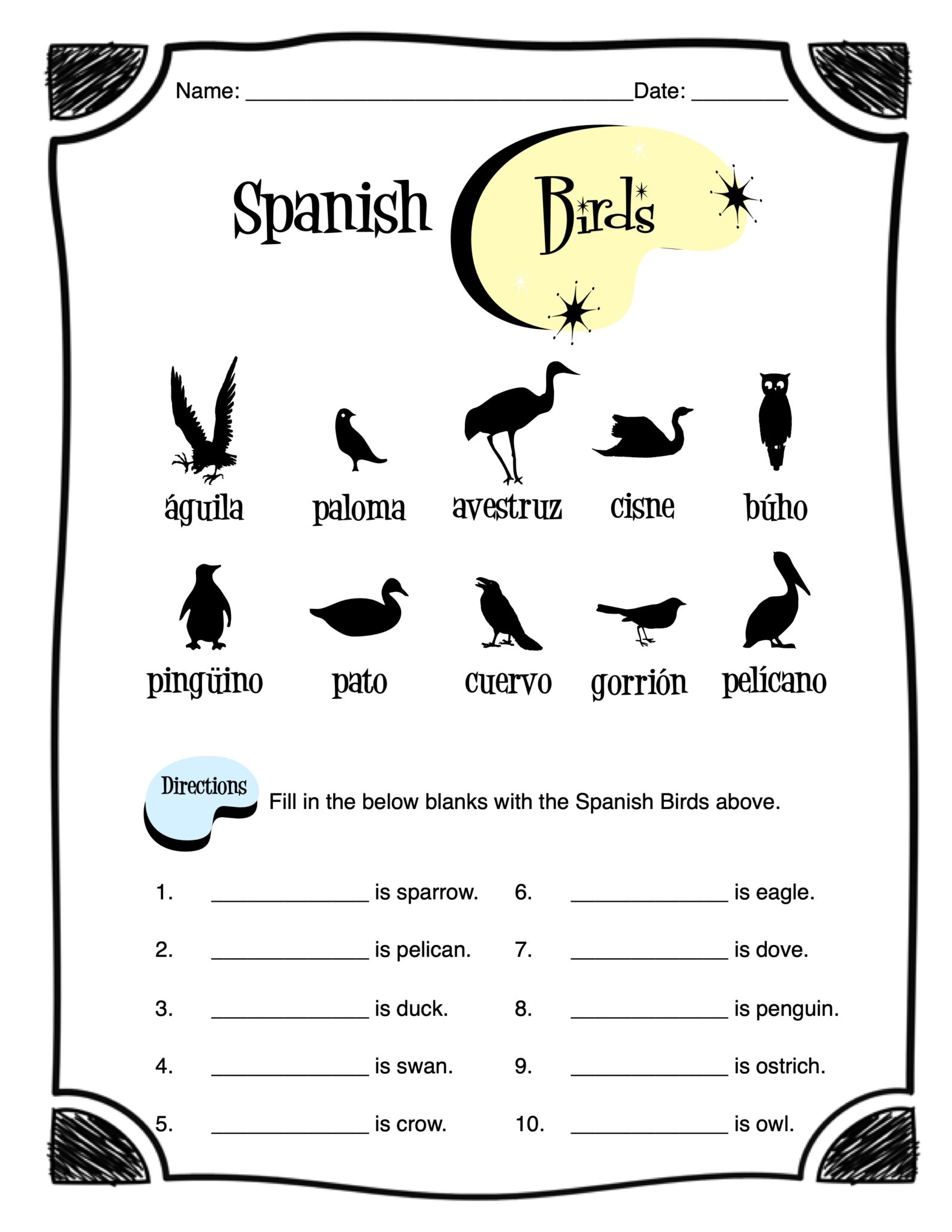 Spanish Living Room Items Vocabulary Word Search Answer Key Made By