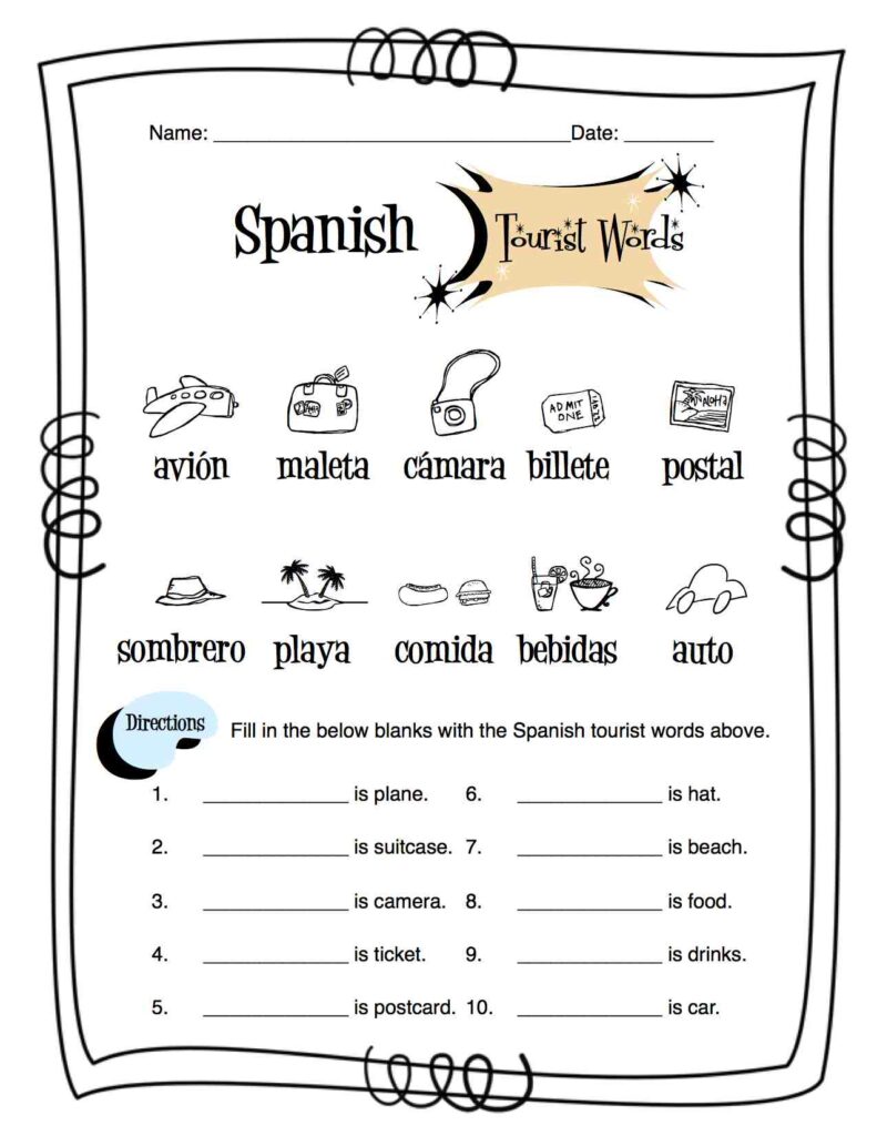 Spanish Easter Words Vocabulary Word List Worksheet & Answer Key | Made ...