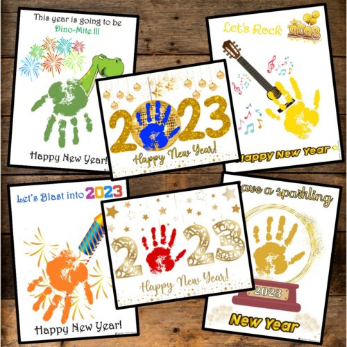 New Years 2023 Handprint Craft Bundle, Preschool Keepsake Art | Made By ...