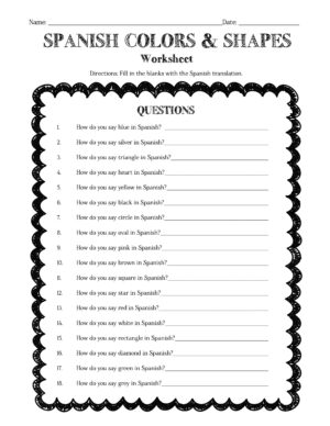 Spanish Colors & Shapes Information Sheet, Worksheet And Answer Key ...