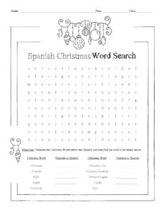 Spanish Christmas Word Search Worksheet | Made By Teachers