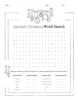 Spanish Christmas Word Search Worksheet | Made By Teachers
