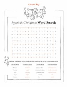 Spanish Christmas Word Search Worksheet | Made By Teachers