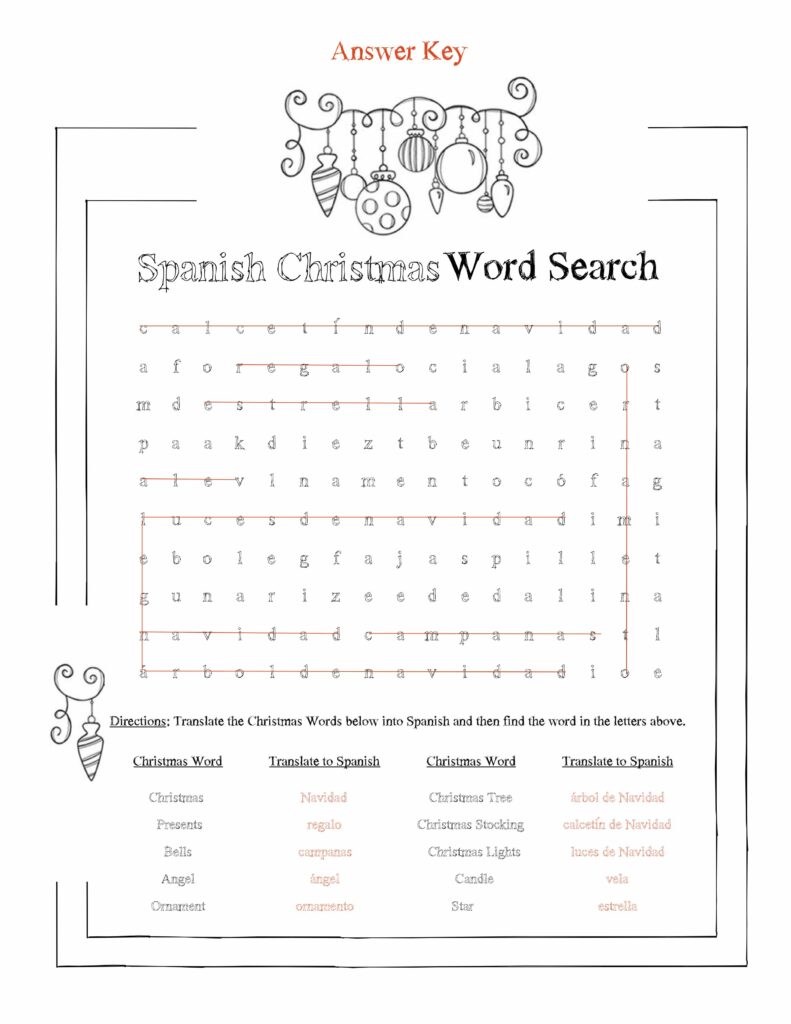 Spanish Christmas Word Search Worksheet | Made By Teachers
