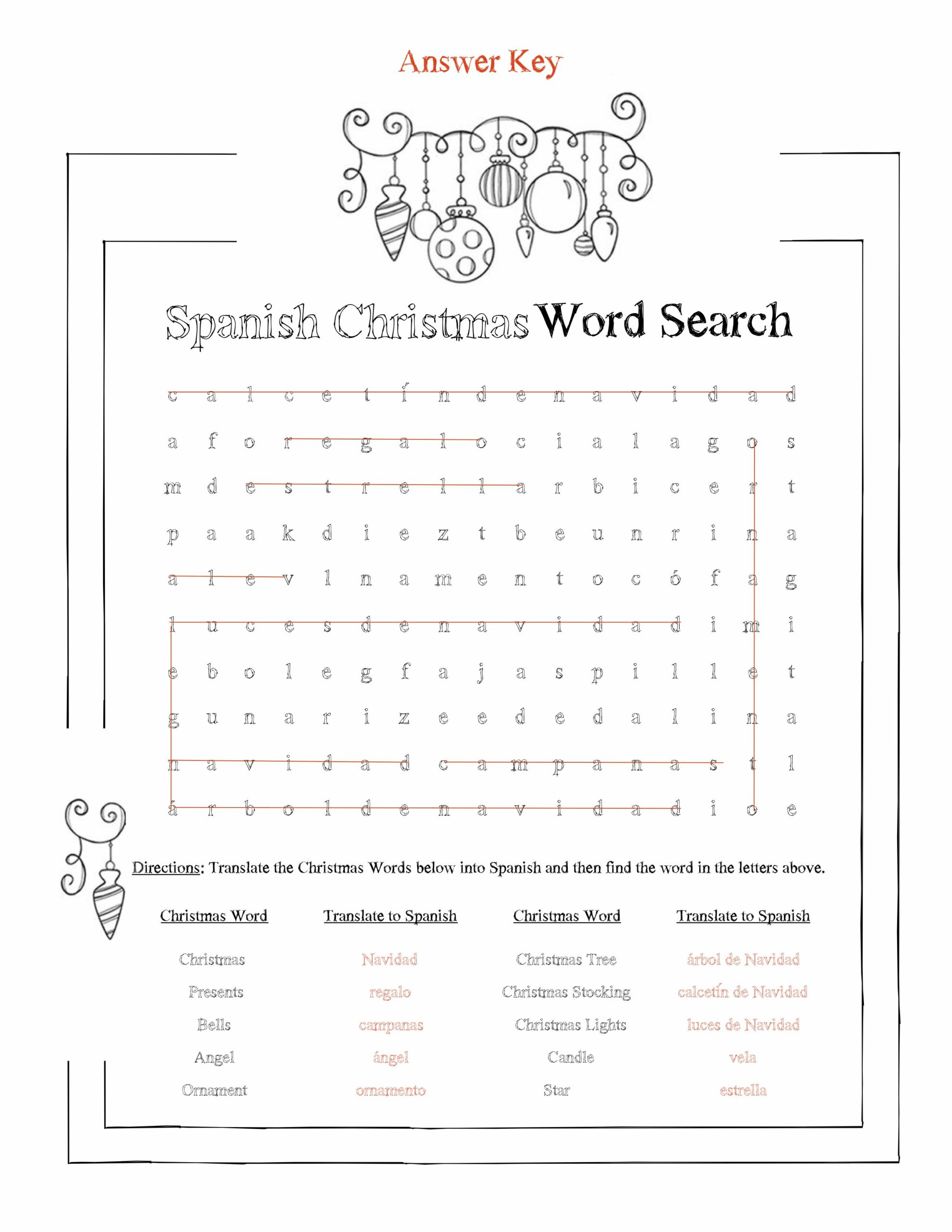 Spanish Christmas Word Search Worksheet | Made By Teachers