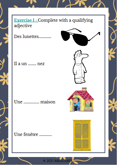 Les Adjectifs Qualificatifs - French Adjectives Lesson plan and ...