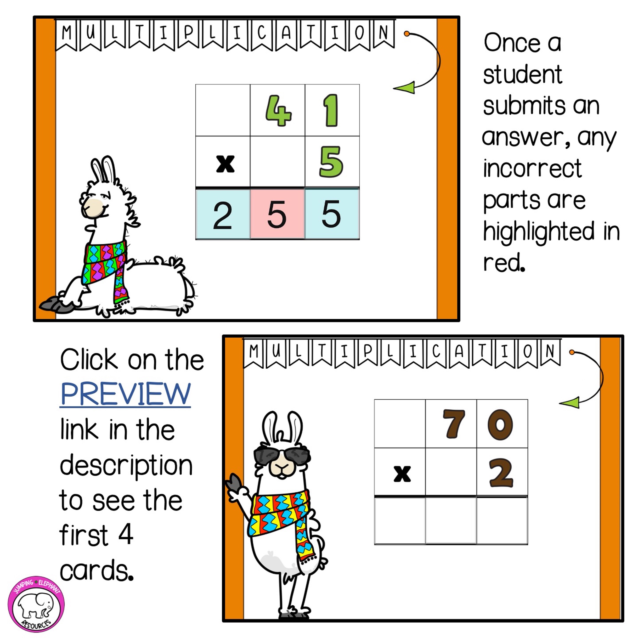 2 Digit by 1 digit Multiplication Standard Form NO Regrouping BOOM ...