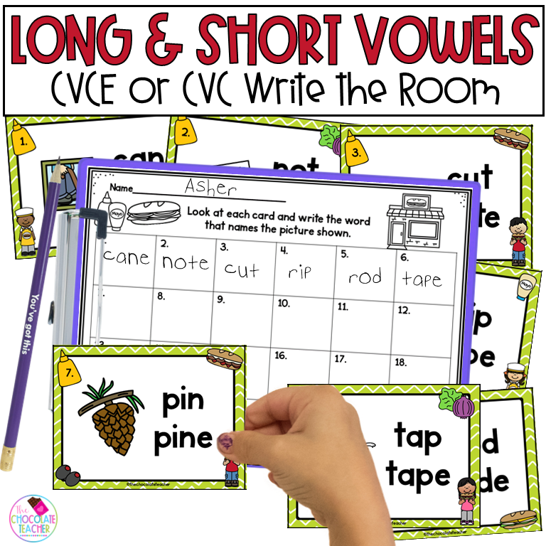 Long and Short Vowels - CVCE and CVC Words - Write the Room - Fun ...