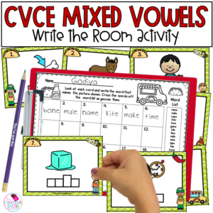 CVCE - Magic E - Long Vowels - Write the Room - Phonics Review | Made ...