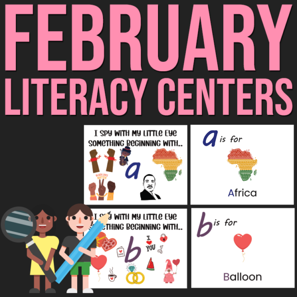 Kindergarten February Literacy Centers | I Spy Letters | Made By Teachers