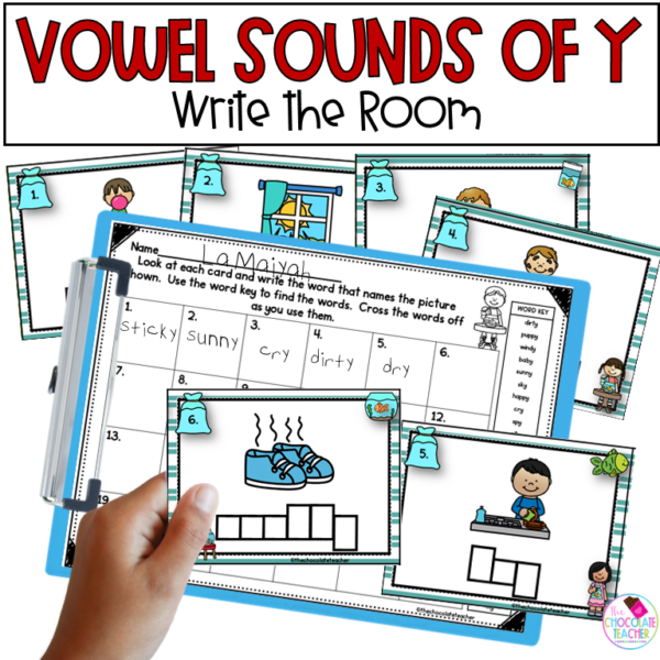 Vowel Sounds of Y - Long Vowels - Write the Room - Phonics | Made By ...