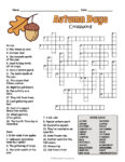 No Prep Fall Activity - Autumn Days Crossword Puzzle Worksheet - 4 ...