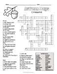No Prep Fall Activity - Autumn Days Crossword Puzzle Worksheet - 4 ...