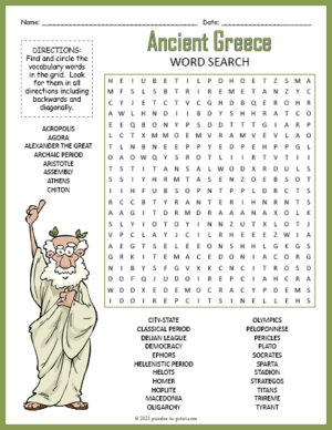 ANCIENT GREECE Civilization Word Search Puzzle Worksheet Activity ...